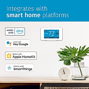 EMERSON Sensi Touch Wi-Fi Smart Thermostat with Touchscreen Color Display, Works with Alexa, Energy Star Certified, C-wire Required, ST75W , White