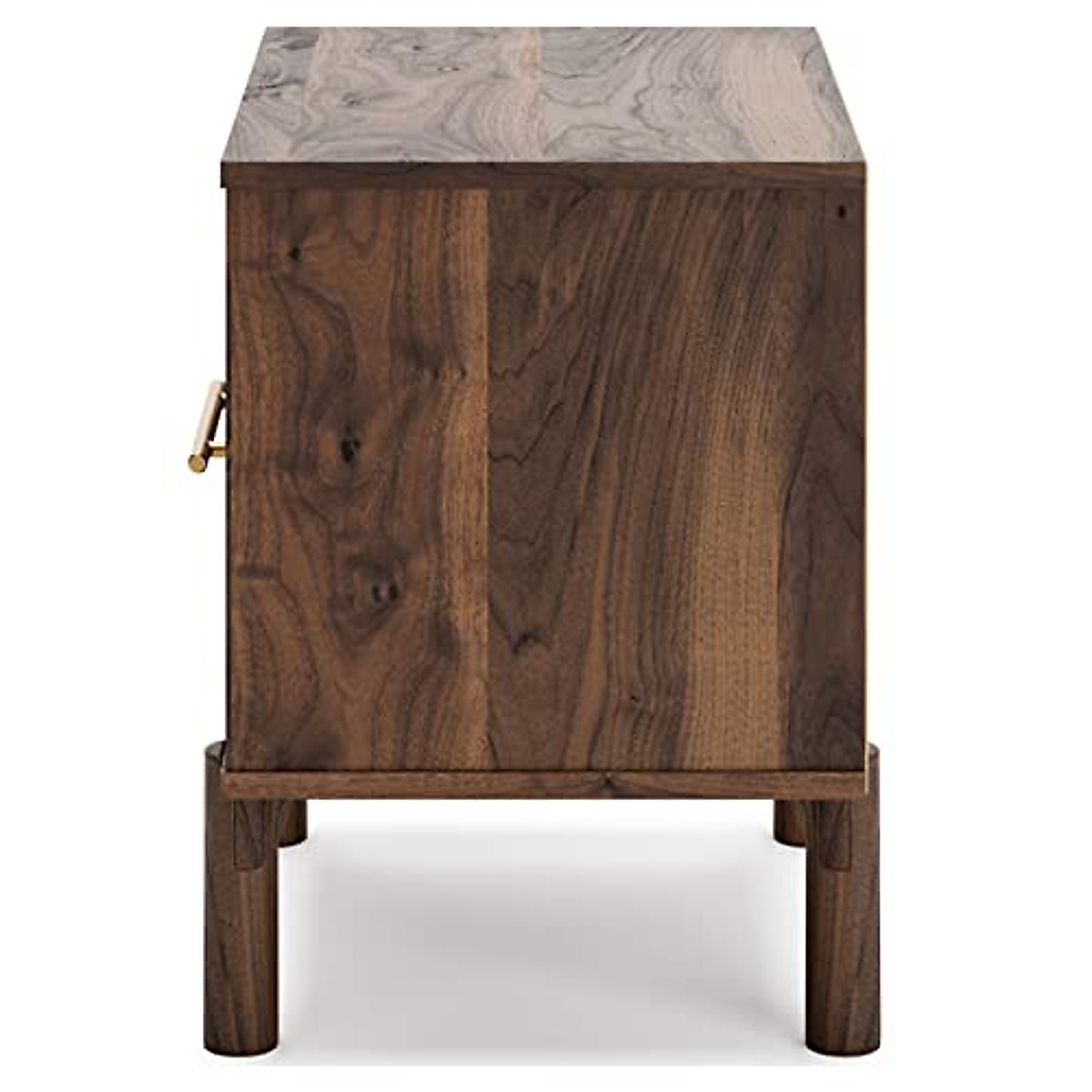 Signature Design by Ashley Calverson Modern 1 Drawer Nightstand with Open Cubby, 21.18" Tall, Dark Brown
