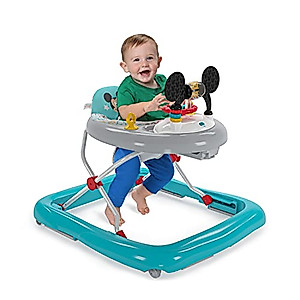 Bright Starts Disney Baby Mickey Mouse Original Bestie 2-in-1 Baby Activity Walker - Easy Fold Frame and Removable-Toy Station, 6 Months and up