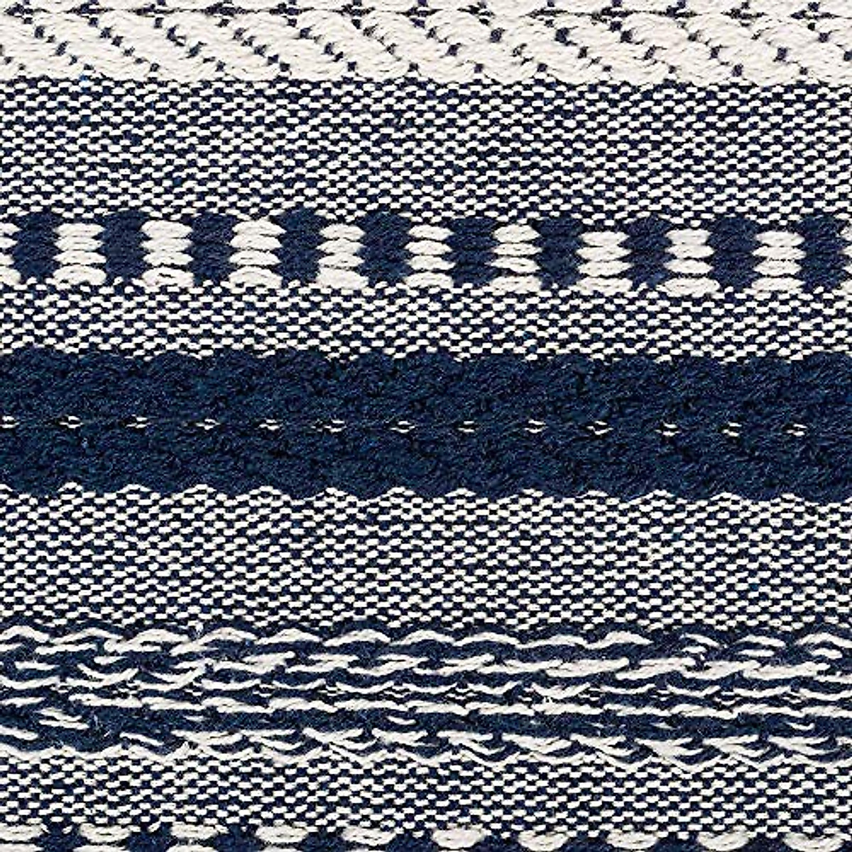 DII Farmhouse Braided Stripe Table Runner Collection, 15x108, Navy Blue