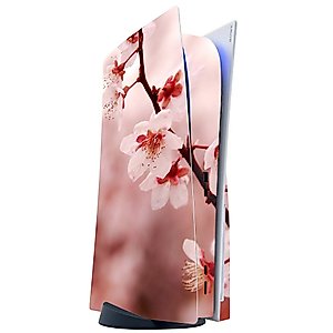 ITS A Skin Skins Compatible with Sony Playstation 5 Console Disc Edition - Protective Decal Overlay Stickers wrap Cover - Cherry Blossoms