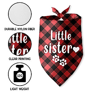 Little Sister Dog Bandana Pregnancy Announcement Gender Reveal Dog Bandana Photo Prop Pet Scarf Accessories for Pet Dog Lovers Gifts