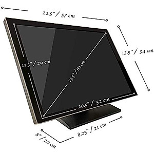 ANGEL POS 24" Metal Housing Capacitive LED Capacitive Multi-Touch HDMI VGA Monitor 16:9 Display 1080p, Seamless Splash Proof Flat Touchscreen, Industrial, Office, Retail, Restaurant