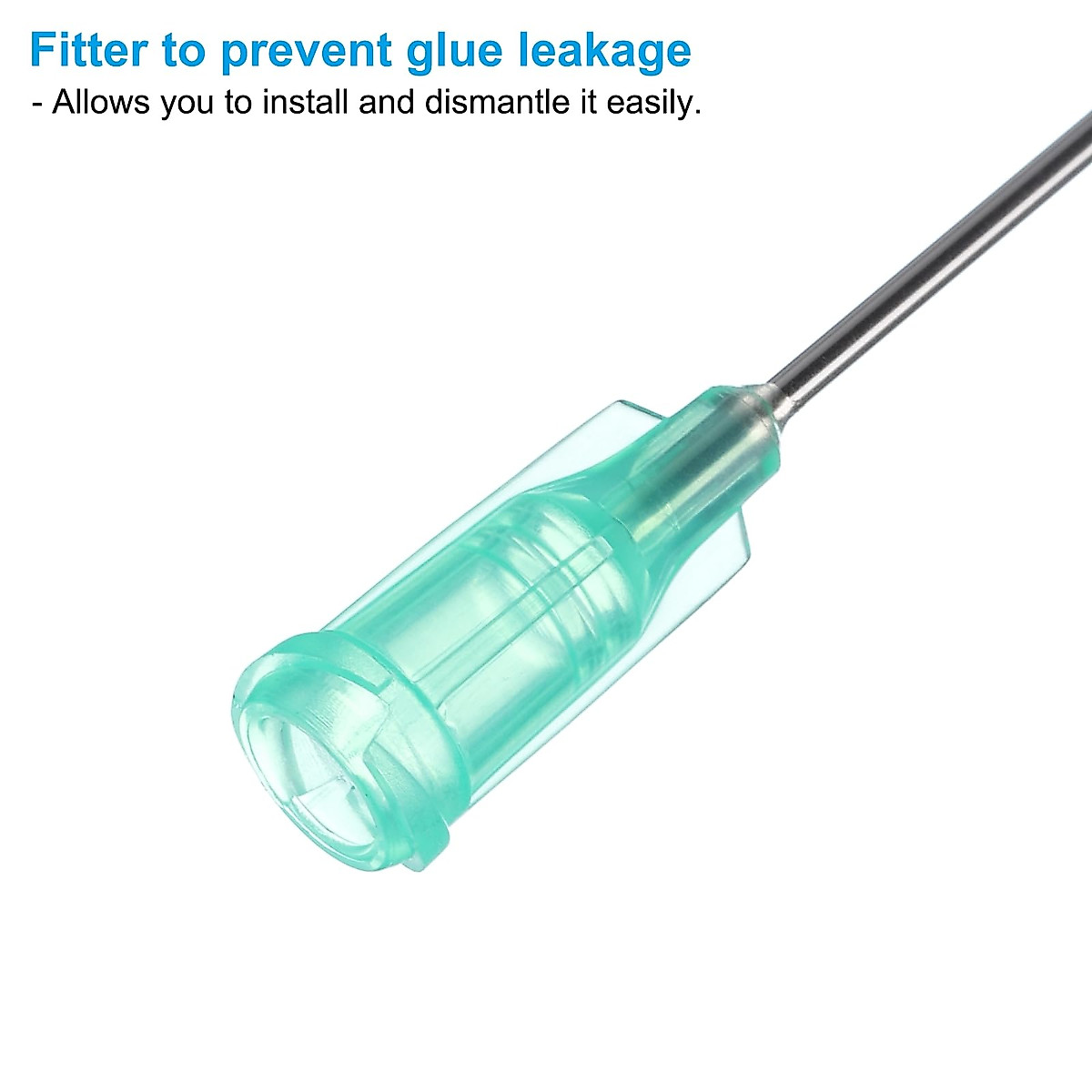 PATIKIL 18Ga x 5 Inch Dispensing Needle Tips, 6Pcs Stainless Steel and Plastic Glue Needle Tube Blunt Tips with Luer Lock for Glue Oil Applicator, Green