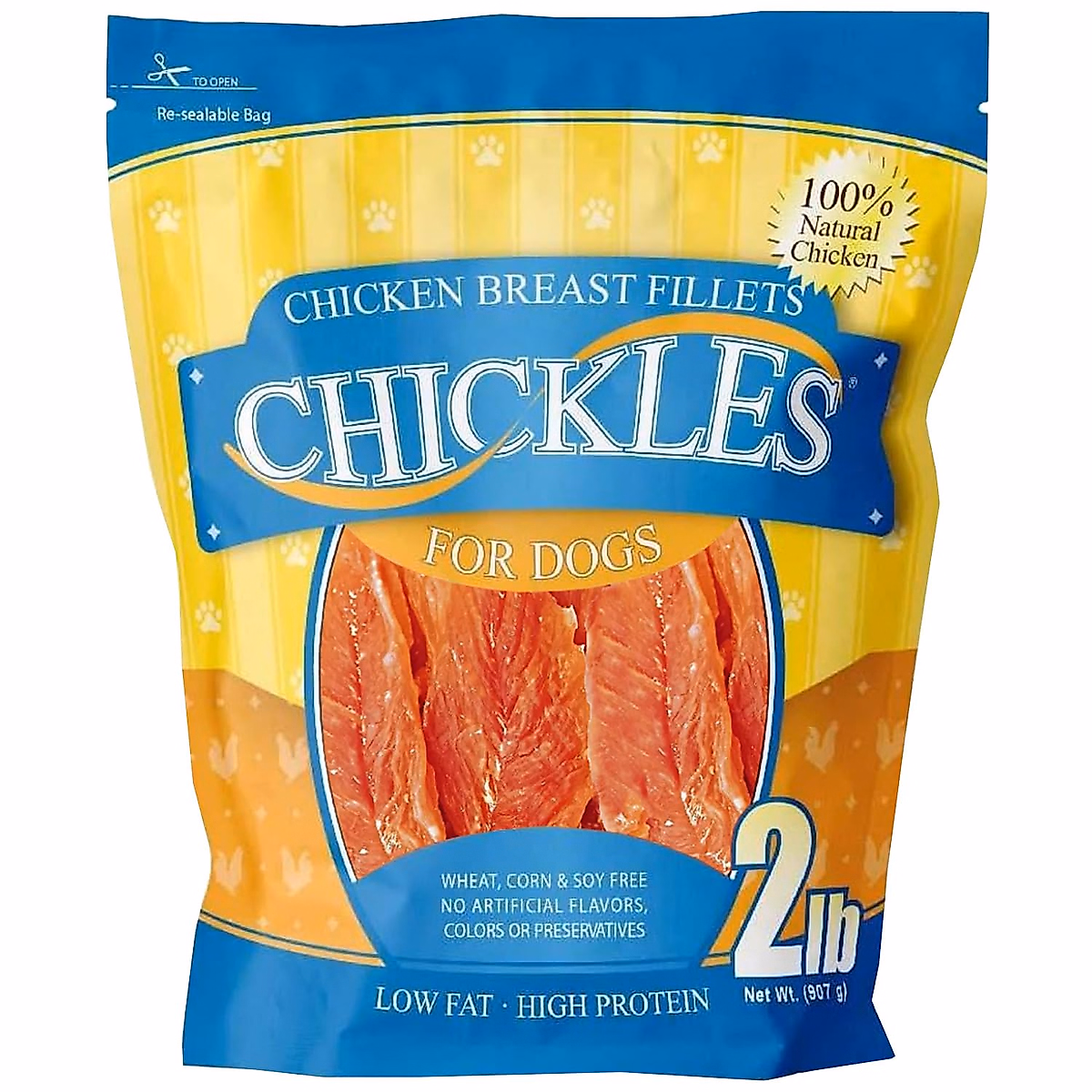 Pet Health Solutions Chickles Chicken Breast Fillets for Dogs - Tested Safe, Low Fat Chicken Dog Treats Natural - 100% Natural Chicken High Protein No Preservatives Propylene Glycol Free, 2 lb