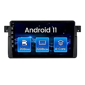 Car Radio Stereo for BMW 3 Series E46 323ci 325ci 330ci 318i 328i 330xi M3 1999-2004, 9 inch Andriod 11 Support BT/WiFi/Microphone/Mirror Link/Steering Wheel Control 2+32GB