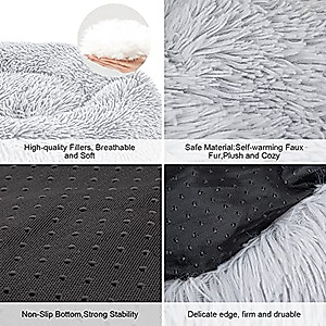 Dog Bed, Cat Calming Bed, Faux Fur Pillow Pet Donut Cuddler Round Plush Bed for Large Medium Small Dogs and Cats