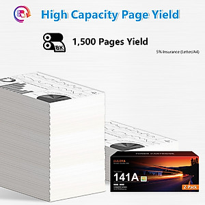 (with Chip) 141A Black Toner Cartridge, W1410A 2 Pack: 141A Toner Replacement for HP 141A Toner Compatible with Compatible with Laser M110w (7MD66F), Laser MFP M140w (7MD72F) Printer | 141A W1410A