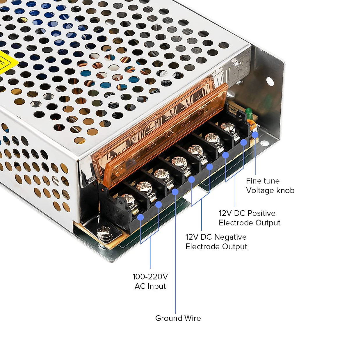 BTF-LIGHTING AC100-240V to DC12V16.5A Max198W Switching Power Supply Device Transformer Adapter Converter for LED Strip Module,CCTV Camera,Security System,Radio,Cats