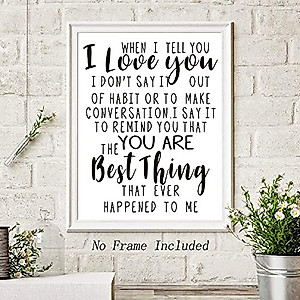 CHDITB Unframed Family Romantic Art Painting Marriage Newlyweds Poster Inspirational Lettering Print,Set of 1（12" x16" ） Canvas Couple Bedroom Wall Art Decor,Great Lovers Gift for Girls