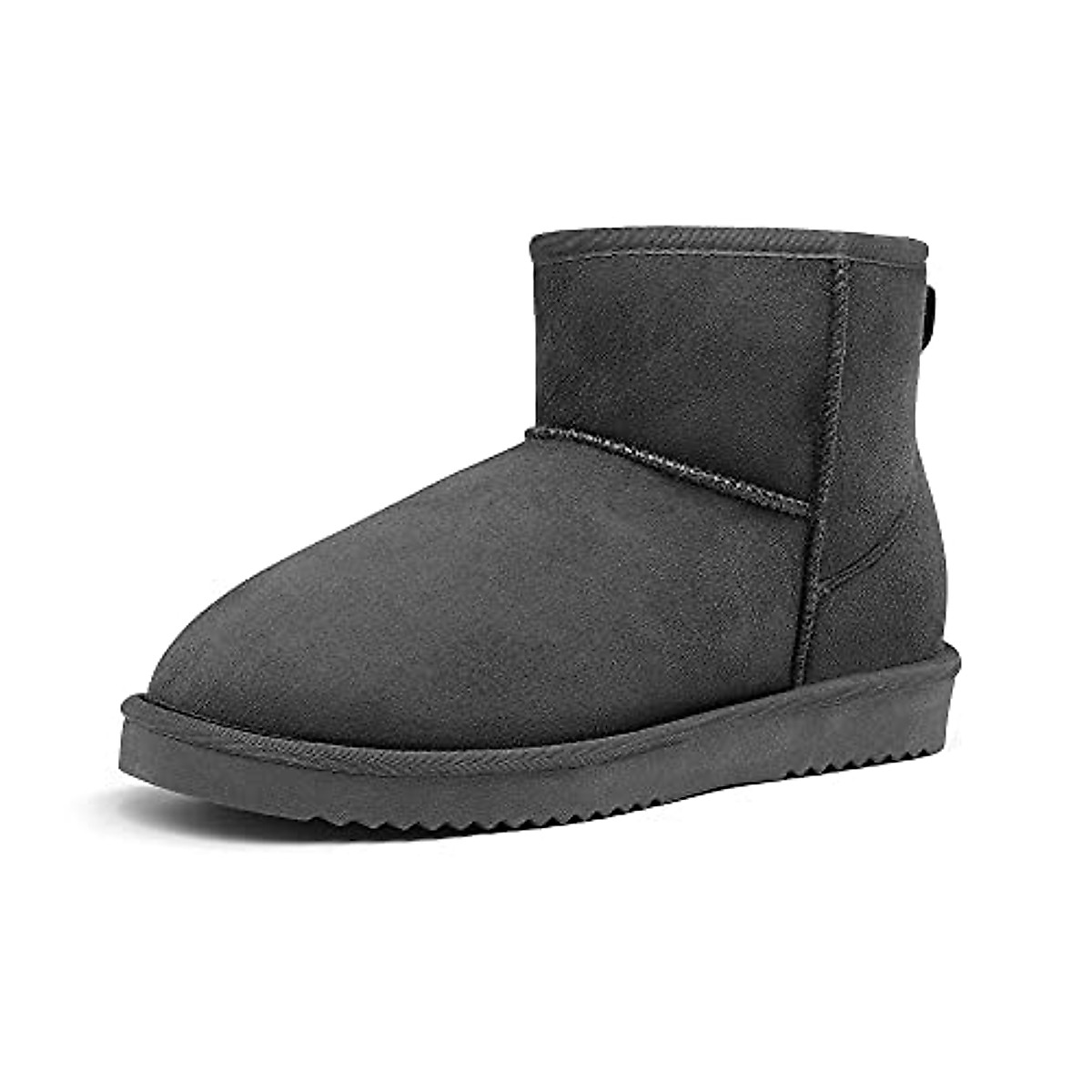 DREAM PAIRS Women's DSB214 Winter Snow Boots Classic Faux Fur Lined Slip On Ankle Boots Grey Size 10 M US