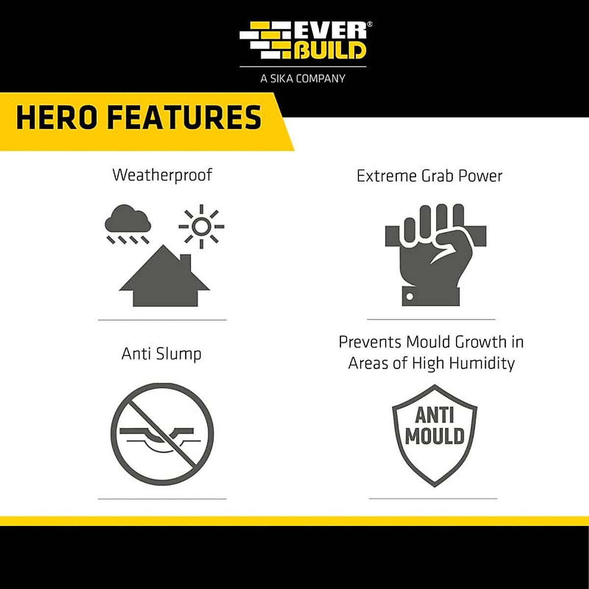 Everbuild STIXBK Stixall Ultimate Power Cartridge 290 ml - Black by Everbuild