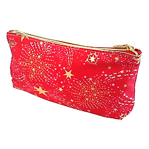 Designer Cosmetics Makeup Travel Bag (Zodiac/Horoscope Red Shooting Stars)