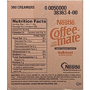 Nestle Coffee mate Coffee Creamer, Hazelnut, Liquid Creamer Singles, Box of 360 Singles