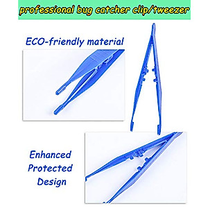 RORANIC Feeding Tongs,Bug Tweezers for Kids Adults, Reptile Feeding Tweezers Long Handle Feeder Tools for Fish Aquariums Reptiles Snakes Lizard Gecko Spider and Bird (Blue)