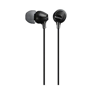 Sony MDREX15LP in-Ear Earbud Headphones, Black, Model Number: MDREX15LP/B (Pack of 2)