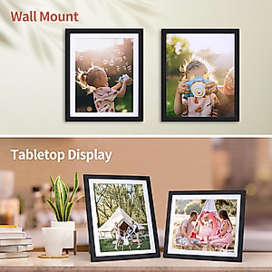 Lyeasw 8x10 Picture Frame Black Set of 15, Display Pictures 8x10 with Mat or 9x11 without Mat, Multi Photo Frames for Wall or Tabletop
