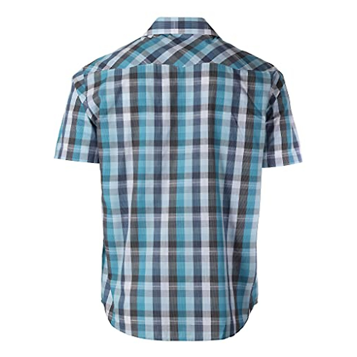 Gioberti Men's Short Sleeve Plaid Western Shirt, Blue Checkered, Medium