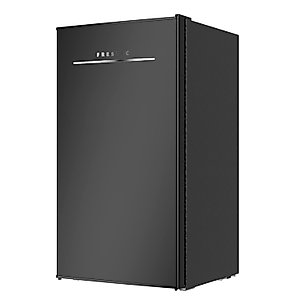 Frestec 3.1 Cu.Ft Mini Fridge for Bedroom, Mini Refrigerator with freezer, Dorm Fridge with Freezer, Reversible Door Perfect for Room and Office, Adjustable Temperature(without Handle, Black)