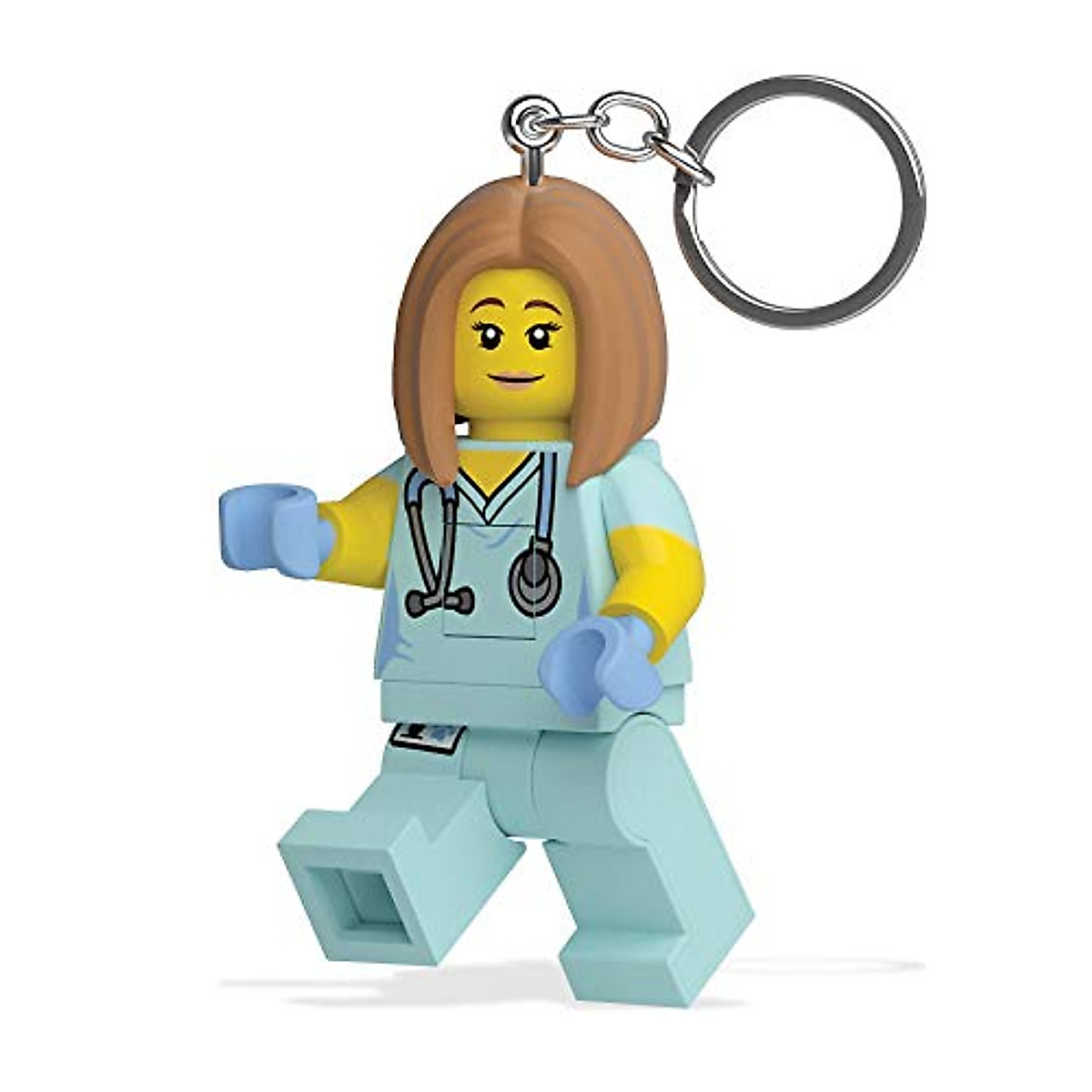 LEGO Nurse Keychain Light and Silicone Bag Tag Bundle