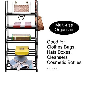 Easyhouse 5 Tier Metal Sturdy Shoe Rack, Narrow Shelf Organizer for Entryway, Closet, Bedroom
