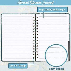Ruled Notebook/Journal - Lined Journal with Premium Thick Paper, 8.5" X 6.4", College Ruled Spiral Notebook/Journal, Banded with Exquisite Inner Pocket, Waterproof Hardcover for Office, Home & School