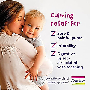 Boiron Camilia Teething Drops for Daytime and Nighttime Relief of Painful or Swollen Gums and Irritability in Babies - 30 Count