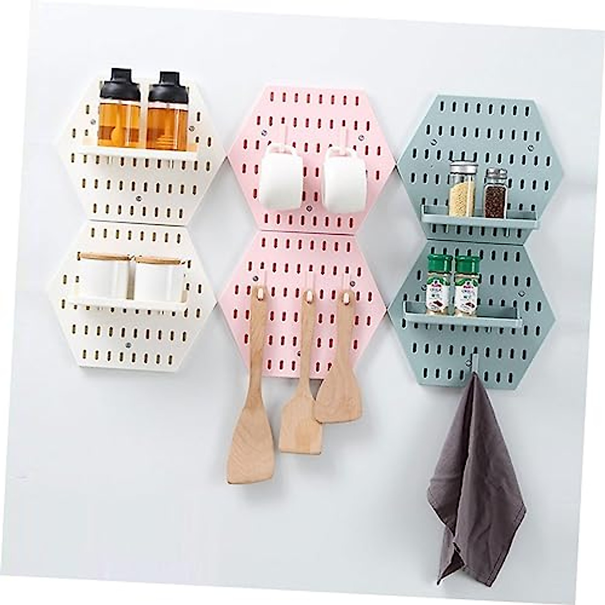 Zerodeko 3 pcs Storage Rack Small Storage Shelves Wall Mounted Shelf White Storage Shelves White Hanging Shelves Plastic pegboard Wall Shelves Pegboard Wall Ledges Wall Shelf Wall Rack Tool