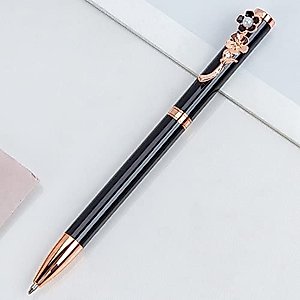 Ballpoint Pens 1PCS Ballpoint Pearl Flower Wedding Metal Copper Pen Office School Supplies Stationery Rose Gold Gift Comfortable Writing Pens (Color : D, Ink Color : Black)