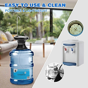 Drinking Water Dispenser Pump with Tray, Maypott Electric Water Pump for 1-5 Gallon Bottle Water Jugs, USB Rechargeable BPA-Free, Portable for Home Kitchen, Outdoor Camping (Black)