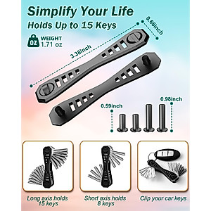Key Organizer Holder Stocking Gifts - Christmas Gift Ideas Stuffers for Men Women Dad Mom Grandpa Husband Adults Male - 15 Keys Compact Minimalist Smart Keychain Case Tool Car Garage Gadgets
