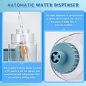 Jspupifip 35oz Rabbit Automatic Food Water Dispenser,Hanging Pet Food Water Dispenser Cage Automatic Feeder Set for Small Cats Dogs Rabbit Chinchilla Guinea Pig Hedgehog Ferret(Green)