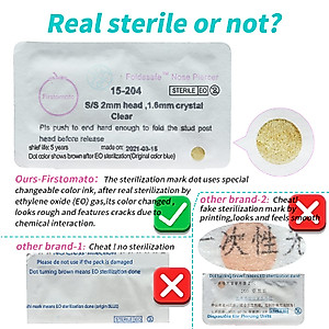 Firstomato 2 PCS Disposable Nose Piercing Gun Self Nose Piercing Kit Piercing Nose Rings Piercer Hypoallergenic Nose Stud