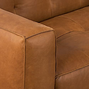POLY & BARK Capa Sofa in Full-Grain Pure-Aniline Italian Tanned Leather in Saddle Tan