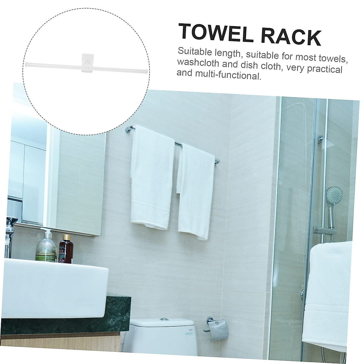 2pcs Aluminum Alloy Towel Rack Kitchen Towel Bar Bathroom Racks Shower Towel Rack Hand Towel Racks for Bathroom Towel Rack for Kitchen Towel Rods for Bathroom Bath Towel Holder