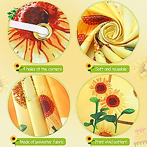 Sunflower Happy Birthday Decorations Banner, Sunflower Birthday Banner, Large Yellow Sunflower Birthday Banner Photo Background Backdrop for Women Men Boys Girls Birthday Baby Shower