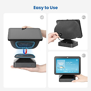 GGMM ES8 Battery Base for Show 8(3rd Gen), Adjustable Battery Charging Stand, Battery Dock to Make Smart Speaker Portable, Black(Show 8 Not Included)