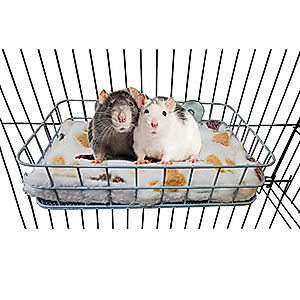Rat Cage Platform Accessories Hanging Rat Ledge Metal Ferret Hammock Squirrel Cage Bed Small Animal Habitat for Hamster, Sugar Glider, Rat- Blue