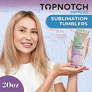 Topnotch Supplies Sublimation Tumblers - 20 oz Sublimation Tumbler Skinny Straight - Stainless Steel Insulated Cup, Lids & Straws - 20oz Blank Vacuum Insulated Double Wall Sublimation Blanks (4 Pack)