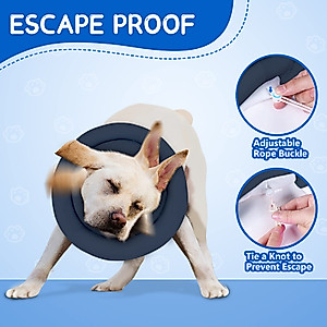 GoGoPaw Soft Dog Cones for Small Medium Dogs and Cats, Adjustable Dog Donut Collar Water Proof Dog Cone Alternative After Surgery, Pet Recovery Collar for Large Dogs to Stop Licking(Grey,3XL-5)