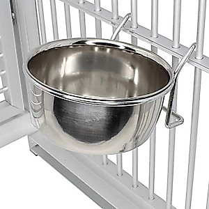 Bonka Bird Toys 800114 10oz Stainless Steel Hook Cup Water Food Treat Parrot Parrotlet Macaw Budgie
