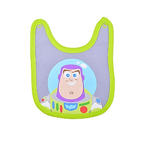 Disney Baby-Boys 1 Buzz Lightyear Toy Story Creeper and 2 Buzz Bibs To Attach To The Creeper, White/Gray, 6-9 Months (3-Piece)
