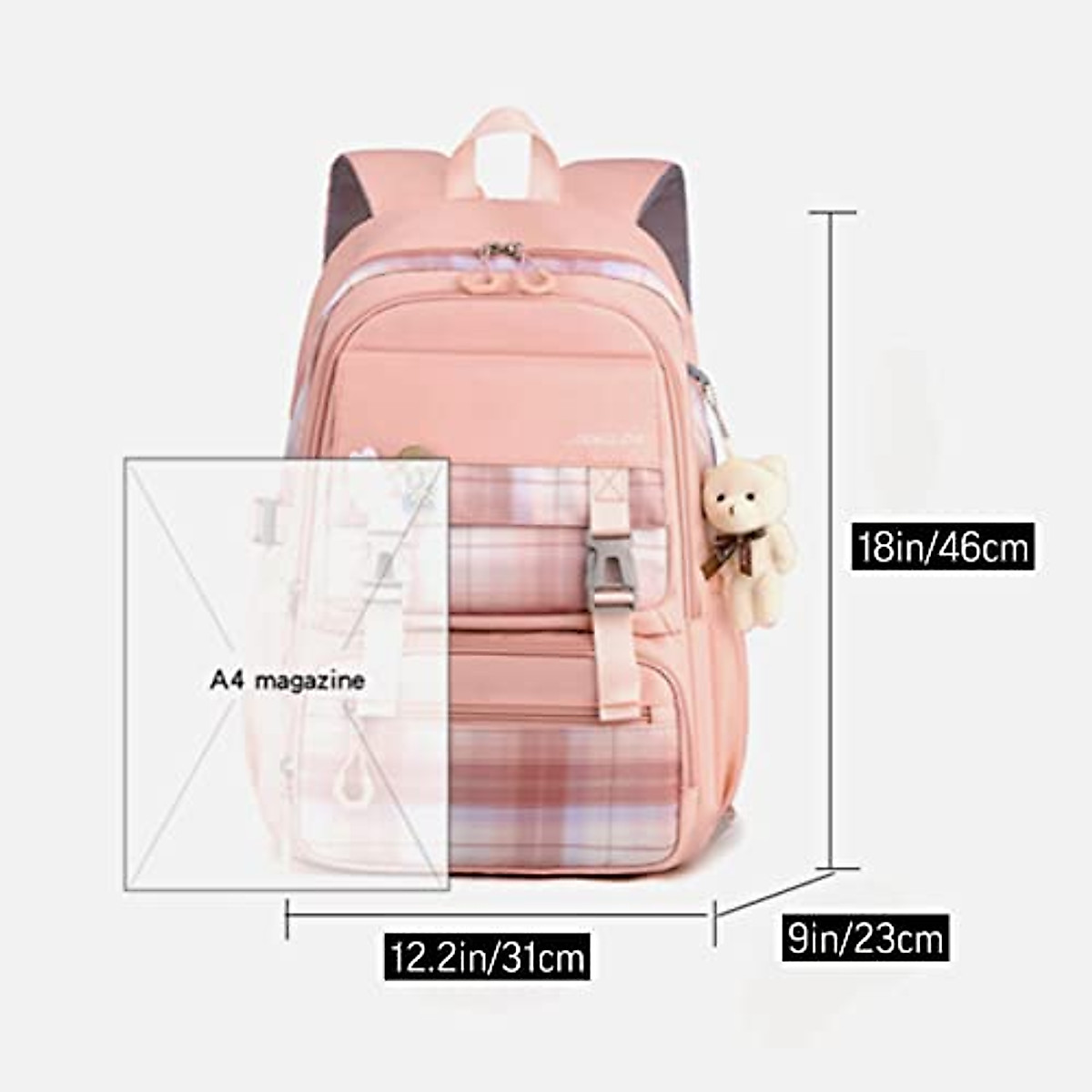 EGEN Large Capacity Kawaii Backpack Back to School Essential Aesthetic Backpack (Black)