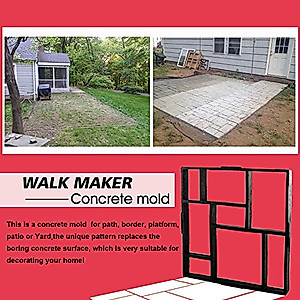 Anothera 20"x20"x1.8" Plus Size Walk Maker Reusable Concrete Path Maker Molds Stepping Stone Paver Lawn Patio Yard Garden DIY Walkway Pavement Paving Moulds (8-Grid)