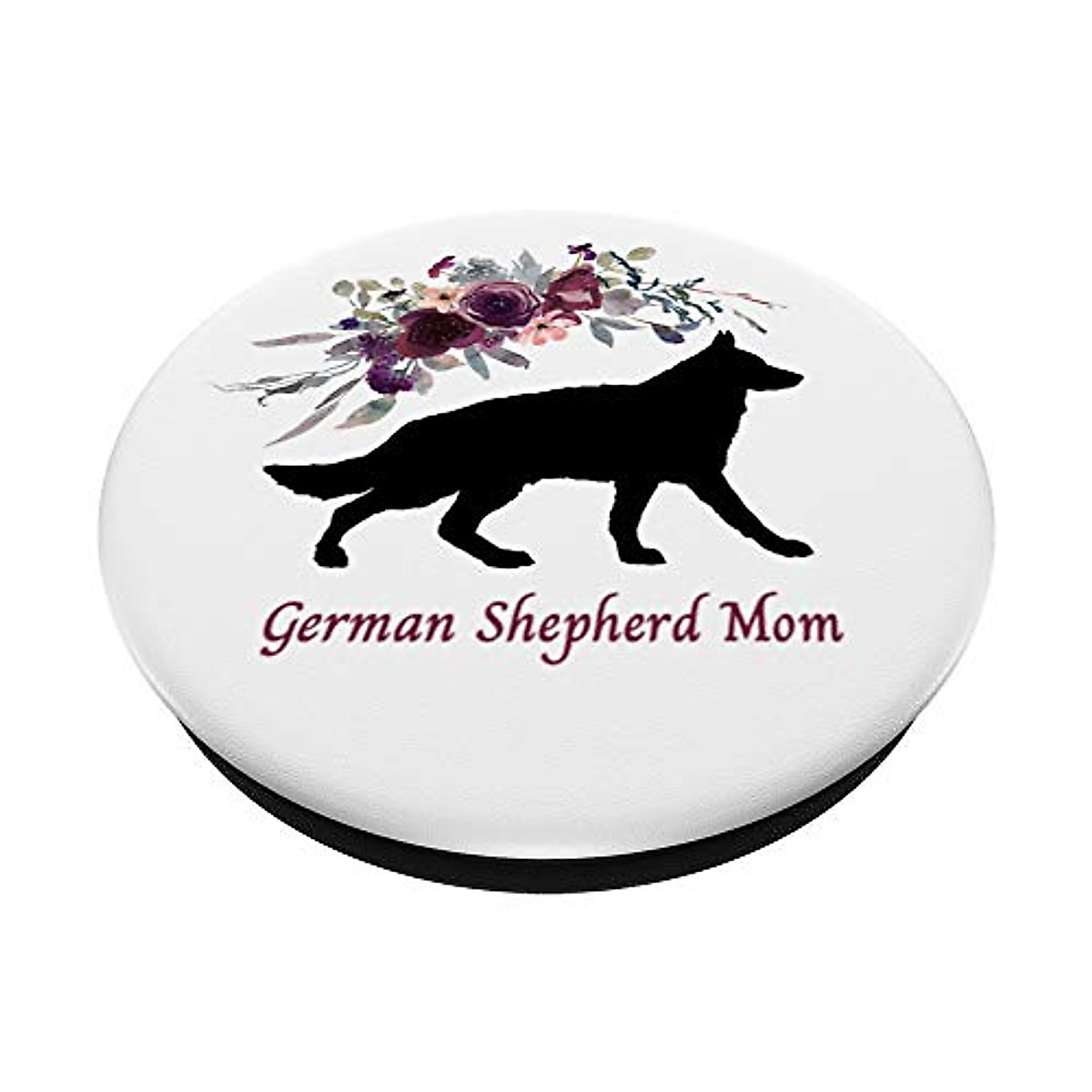 German Shepherd Mom Flower PopSockets PopGrip: Swappable Grip for Phones & Tablets