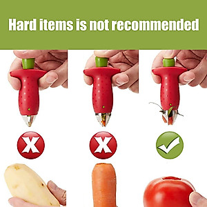 Strawberry Huller Fruit Slicer Set, Berry Stem Leaves Huller Gem Remover Removal Fruit Peeling Tool Kitchen Gadgets Corer Easy for Remove Strawberry Tomatoes and Stem Tool (2PCS)
