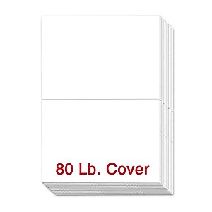 Blank Half Fold Greeting Cards - 8.5 x 5.5 Inch Heavyweight White Card Stock Paper - for Birthday, Wedding, Holiday, Anniversary Invitations, and All Occasions - Bulk Pack of 100 Cards