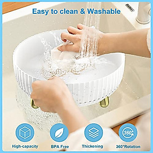 360°Rotating Makeup Organizer for Vanity, Large Capacity Lazy Susan with Non-slip Base, Perfume Organizer for Bedroom Bathroom Makeup Display Case Organizer Container for Cosmetics Brushes Lipsticks