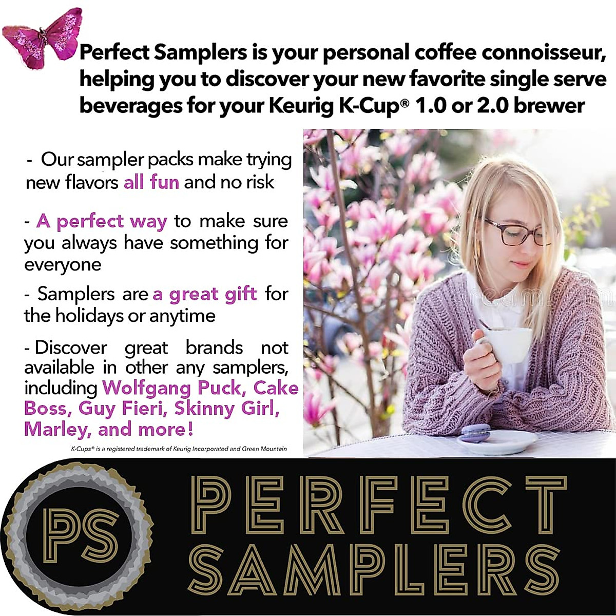 Perfect Samplers Dark Roast Coffee Pod Variety Pack - Pack for Keurig K Cups Coffee Makers, Bold 40 Count