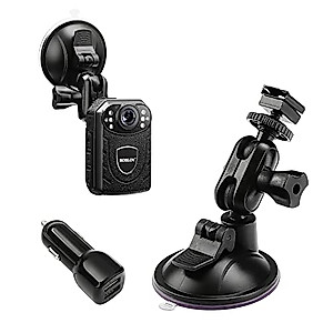 BOBLOV Car Suction Cup for KJ21 Body Camera, Car Mount and a Car Charger ONLY for KJ21 Body Camera, for Dash Car Mode, Dash Camera Accessories for KJ21 Body Camera(Camera not Included)